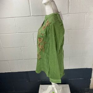 Soft Surroundings | Tops | Soft Surroundings Embroidered Button Front ...